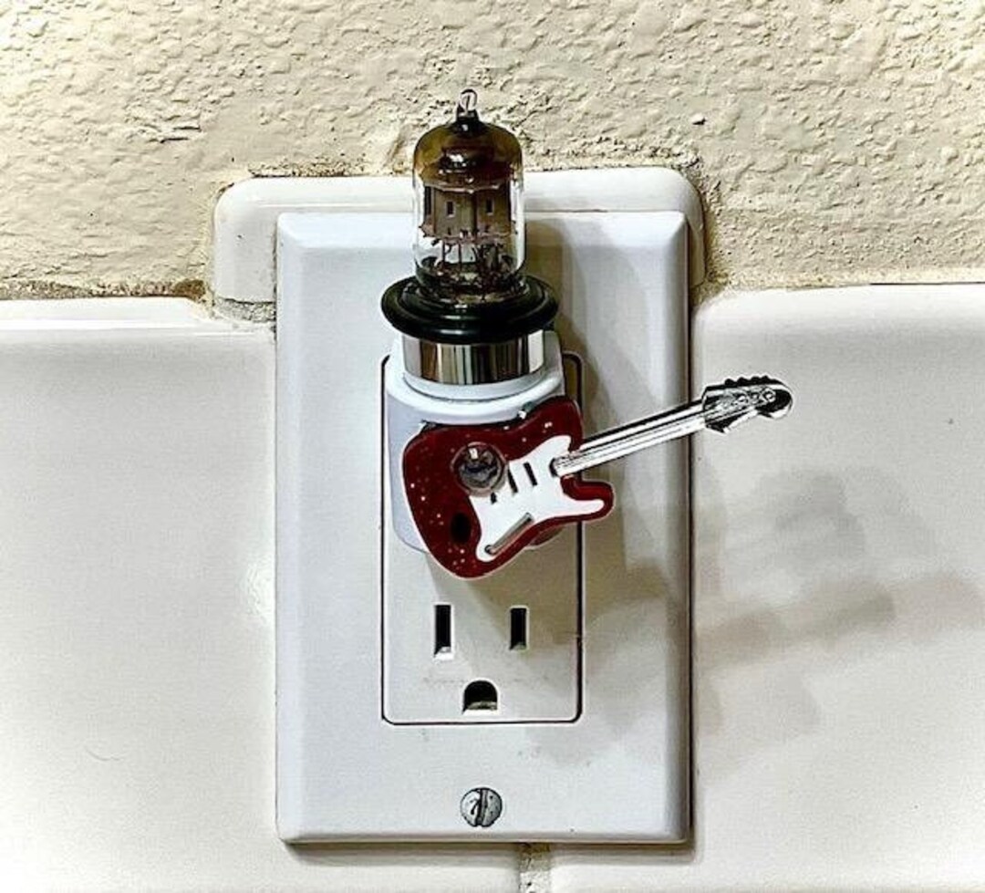 Vintage Vacuum Tube Night Light: Red Guitar, Orange Glow - Etsy