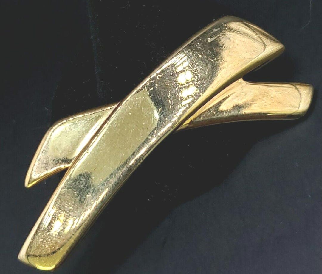 Vintage Napier Gold Tone X Pin Brooch Valentine Kiss Kisses - Etsy
