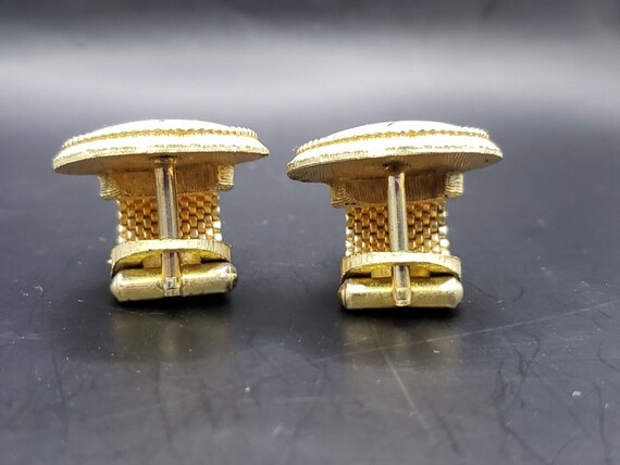 Vintage Swank Ceramic Delft Gold Tone Cufflinks 1960s… - Gem