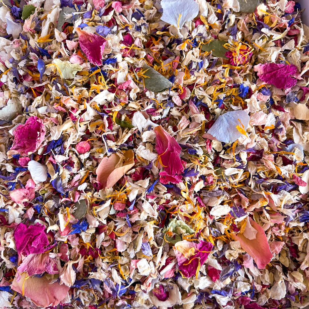 Light Rainbow Flower Petal Confetti: Natural Biodegradable Wedding Toss ...