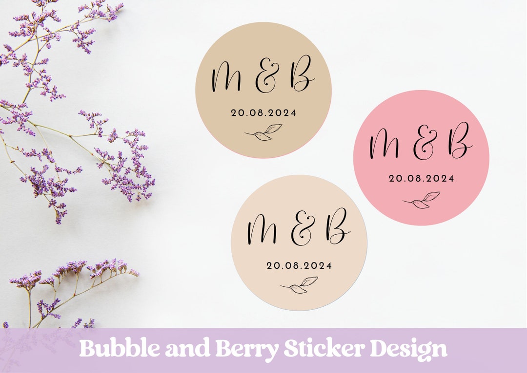 Eco Friendly Wedding Stickers - Wedding Favour Sticker - Sage, Blush ...