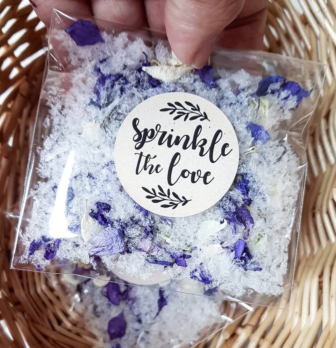 Blue & White Biodegradable Wedding Confetti: Winter Petal Snow Packets ...