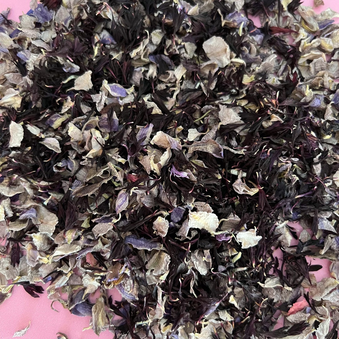 Gothic Wedding Confetti: Black & Grey Dried Flower Petals ...