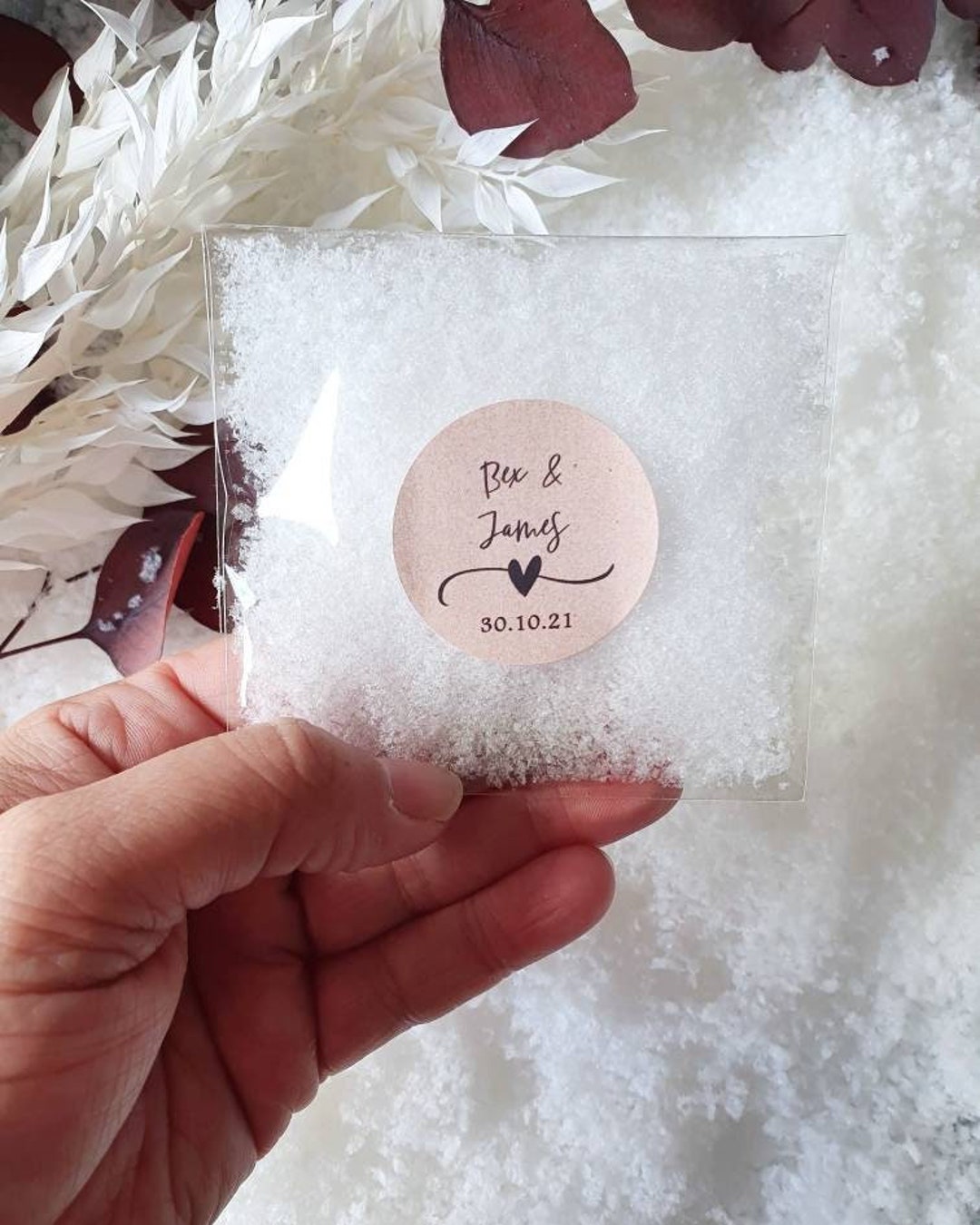 Personalized Wedding Snow Confetti Pack: Biodegradable Winter Wedding ...