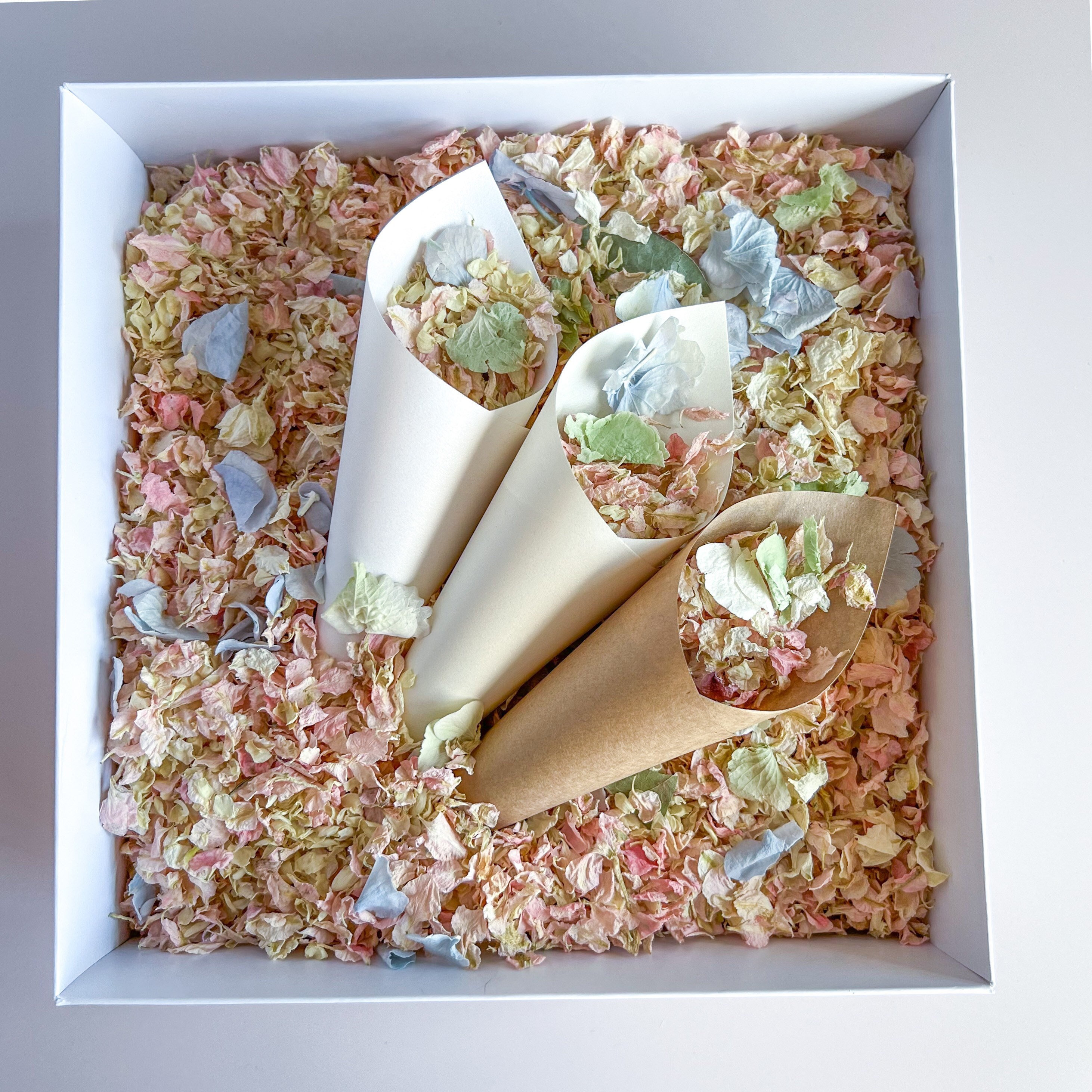 Pastel Rainbow Hydrangea Confetti: Natural Biodegradable Wedding ...