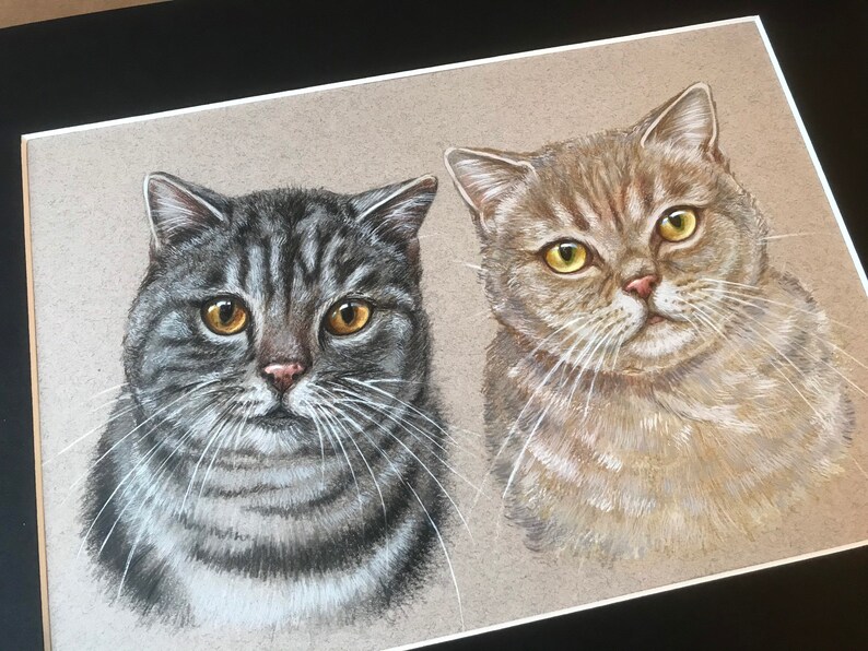 Double Pet Portrait Two Dogs Together From Separate Photos - Etsy