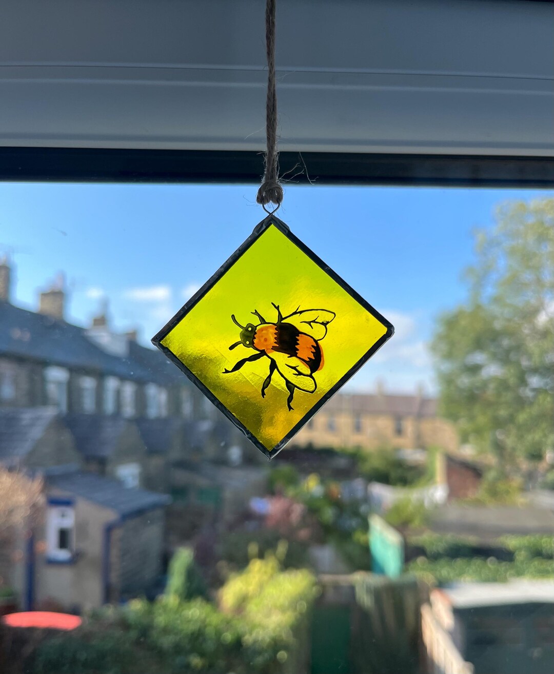 Bee Suncatcher, Bee Stained Glass, Manchester Bee - Etsy