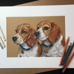 Double Pet Portrait, Two Dogs Together From Separate Photos. - Etsy
