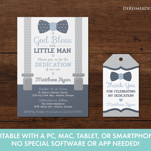 Birthday and Dedication Invitation - Etsy