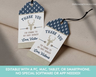 Oh Deer Girl Baby Shower Thank You Favor Tags Template thank - Etsy