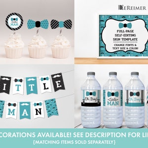 Little Man Photo Booth Props in Teal and Black Teal Blue - Etsy