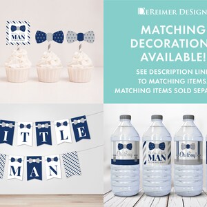 Little Man Photo Booth Props Navy Blue and Gray Baby Shower - Etsy