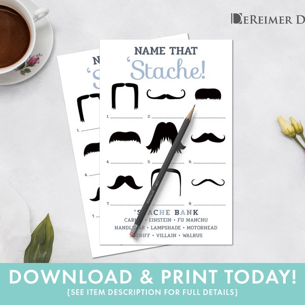 Mustache Game - Etsy