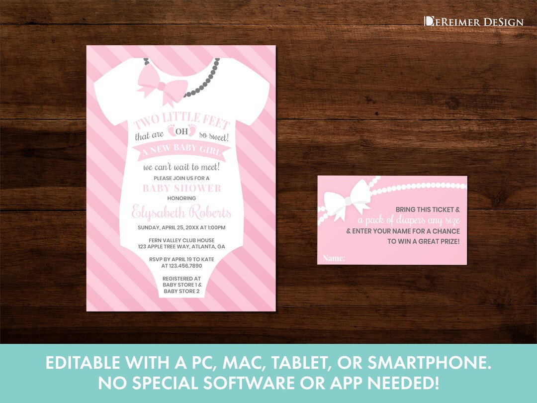 Two Little Feet That Are Oh so Sweet Baby Shower Invitation - Etsy