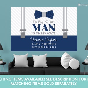 Little Man Photo Booth Props Navy Blue and Gray Baby Shower - Etsy