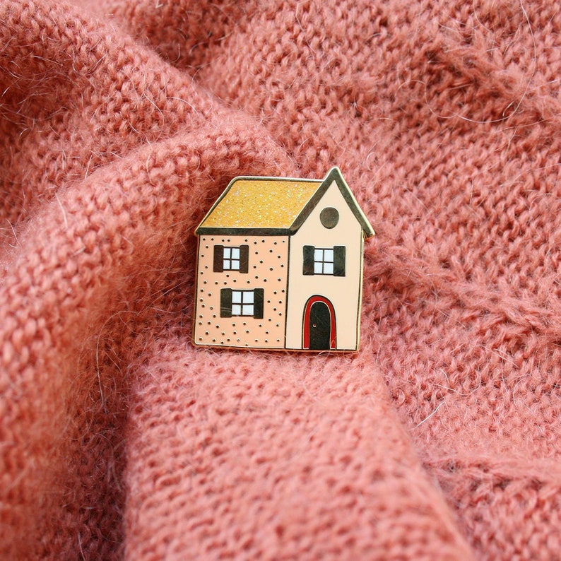 Enamel Pins House Gold Metal Animal Gold Brooch - Etsy