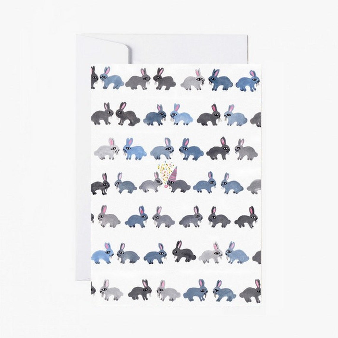 Birthday Card Greeting Card Rabbit Stationery Cartetu De - Etsy