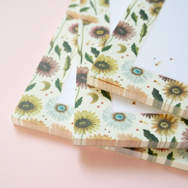 Weekly desk pad to do list stationery flowers 148x21cm | Etsy