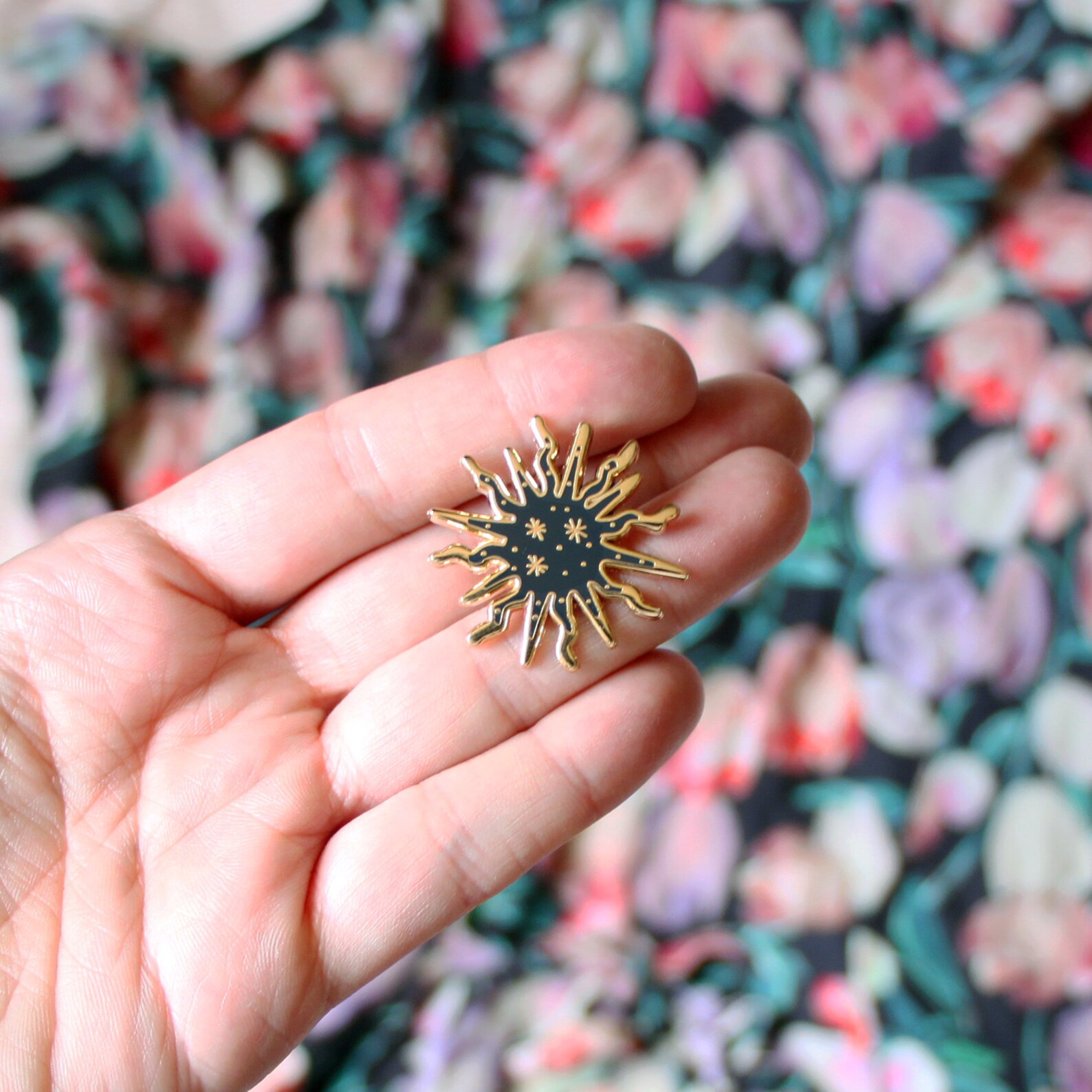 Enamel Pins Sun Gold Metal Cosmos Gold Brooch Accessory | Etsy