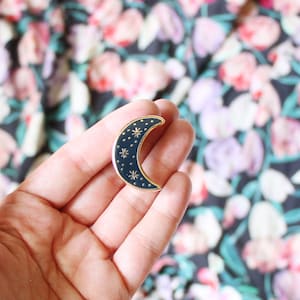 Enamel Pins, on the Moon, Gold Metal, Cosmos, Gold, Brooch, Accessory ...