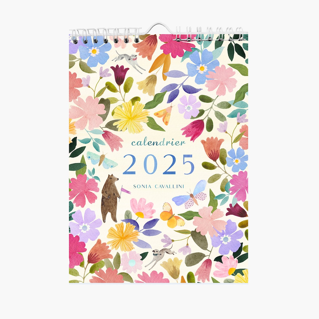 2025 Calendar, Floral, Home Decor, Agenda, Planner, Wall Calendar, 12 ...