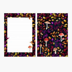 Mushroom Writing Paper Paper Set Flowers Stationery - Etsy