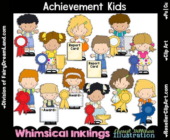 Achievement Kids Clip Art Commercial Use Digital Image | Etsy