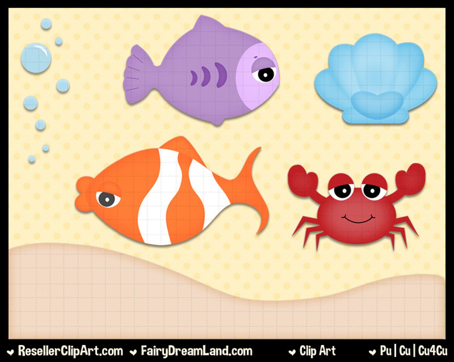 Under The Sea Mermaid Clip Art Commercial Use Graphic | Etsy