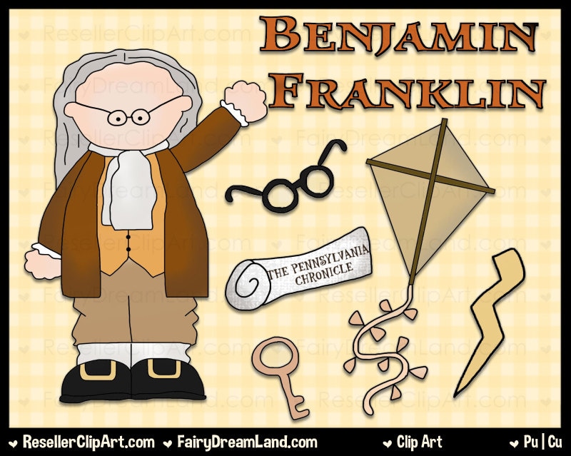 Benjamin Franklin Digital Clip Art Commercial Use Graphic | Etsy