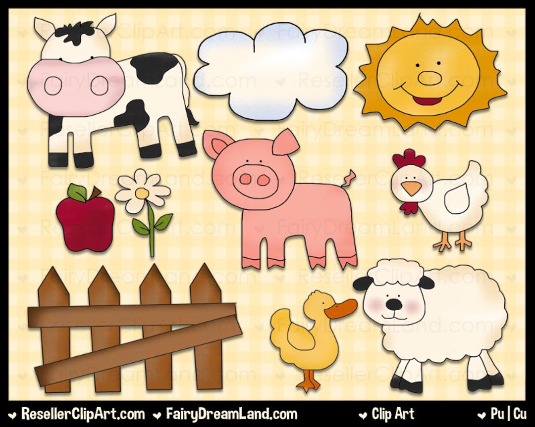 On the Farm Digital Clip Art Commercial Use Graphic Image Png Clipart ...