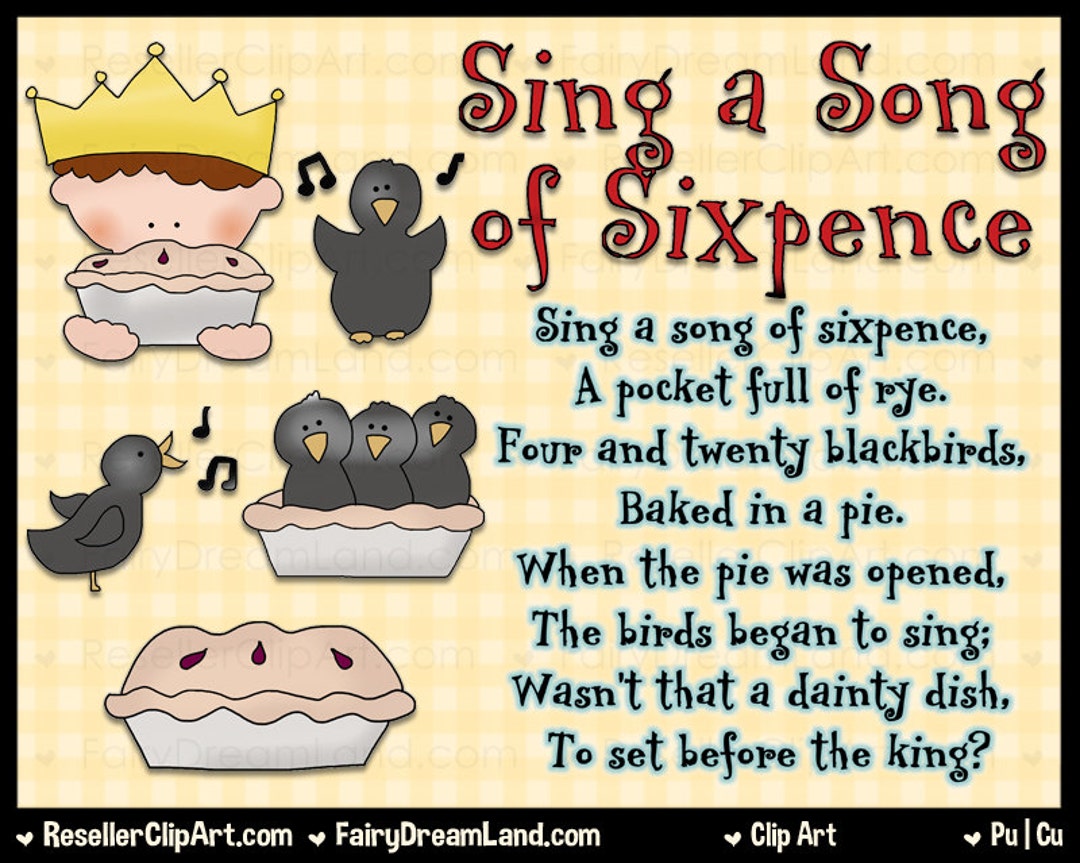 Sing a Song of Sixpence Digital Clip Art Commercial Use Graphic Png ...
