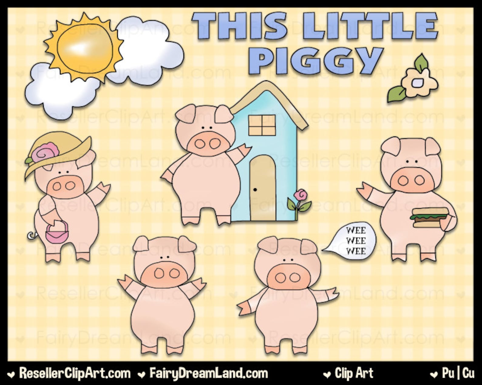 This Little Piggy Digital Clip Art Commercial Use Graphic - Etsy
