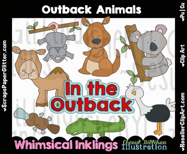Outback Animals Clip Art Commercial Use Digital Image Png | Etsy