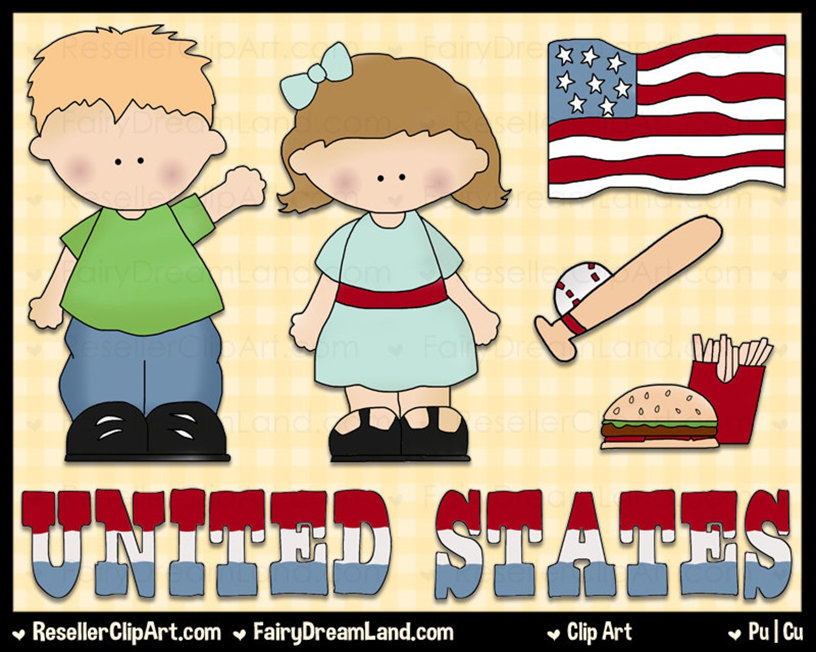 American Kids Digital Clip Art Commercial Use Graphic Image - Etsy