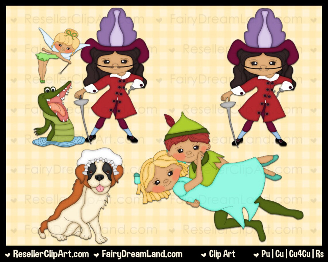 Peter Pan Clip Art Finding Neverland 2 Commercial Use | Etsy