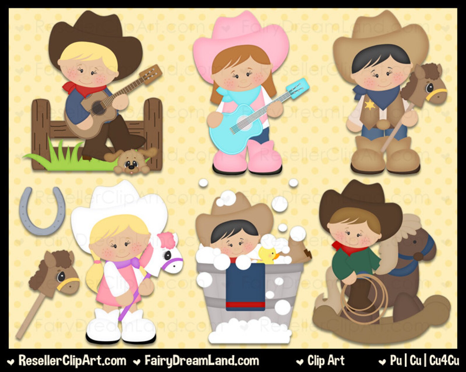 Giddy up Cowboy Cowgirl Clip Art Commercial Use Graphic | Etsy