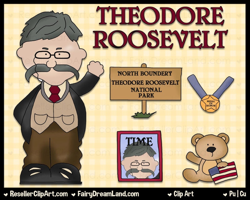 Teddy Roosevelt Digital Clip Art Commercial Use Graphic Image Png ...