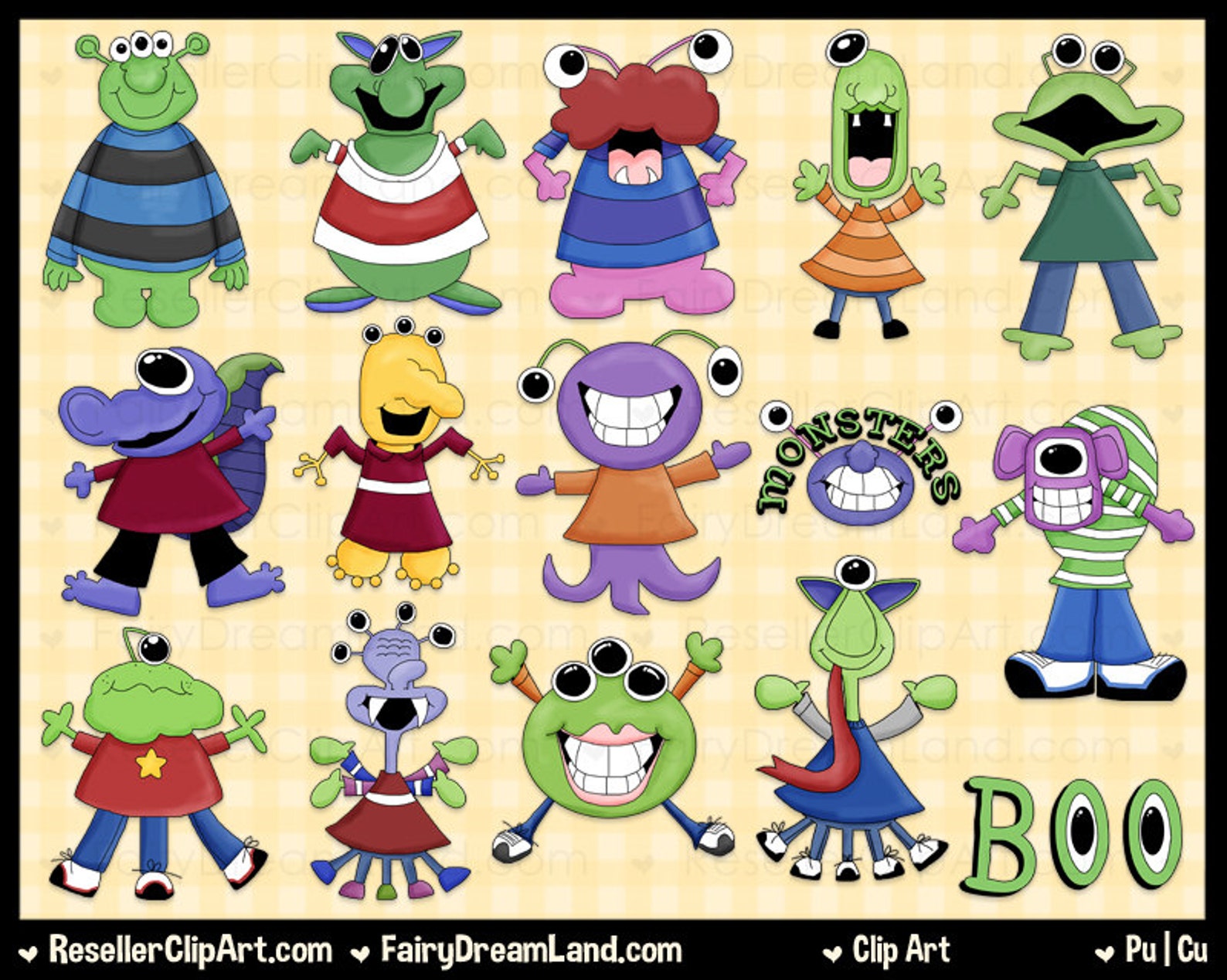 Monster Mash Digital Clip Art Commercial Use Graphic Image | Etsy