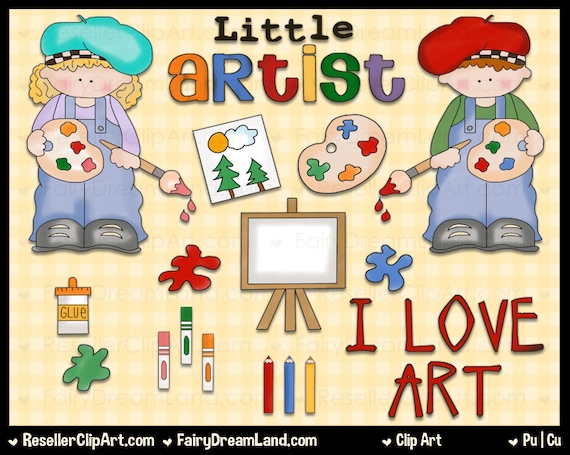Little Artist Digital Clip Art Commercial Use Graphic Image | Etsy