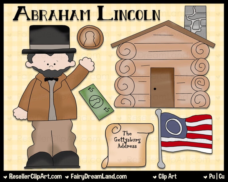 Abraham Lincoln Digital Clip Art Commercial Use Graphic | Etsy
