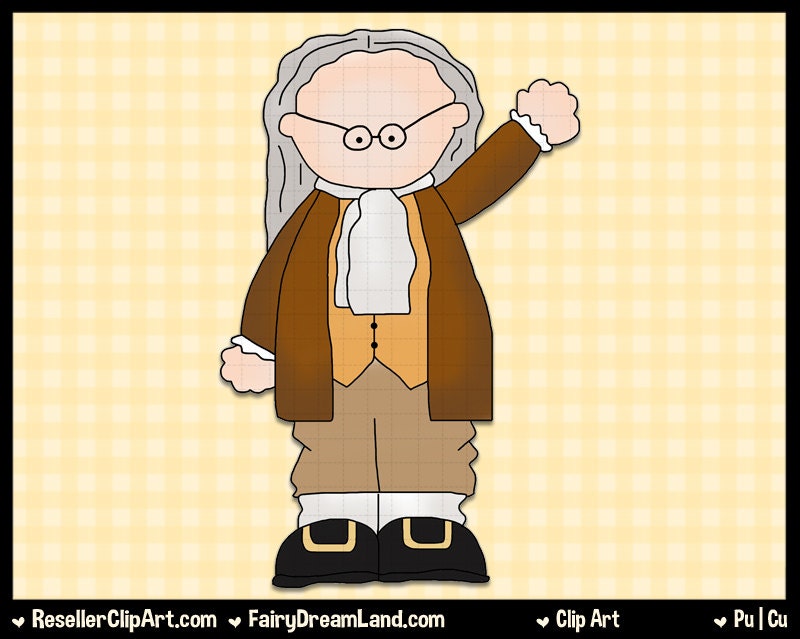 Benjamin Franklin Digital Clip Art Commercial Use Graphic | Etsy