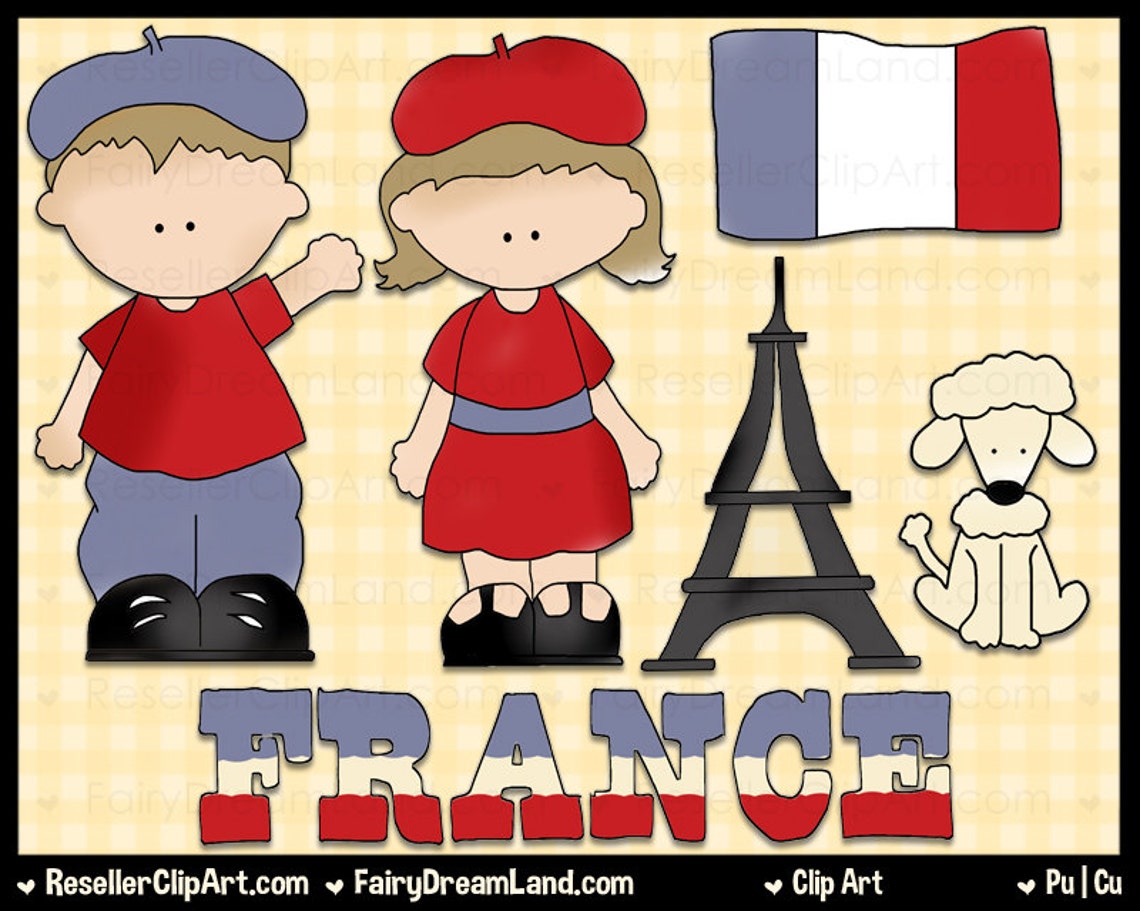 French Kids Digital Clip Art Commercial Use Graphic Image | Etsy