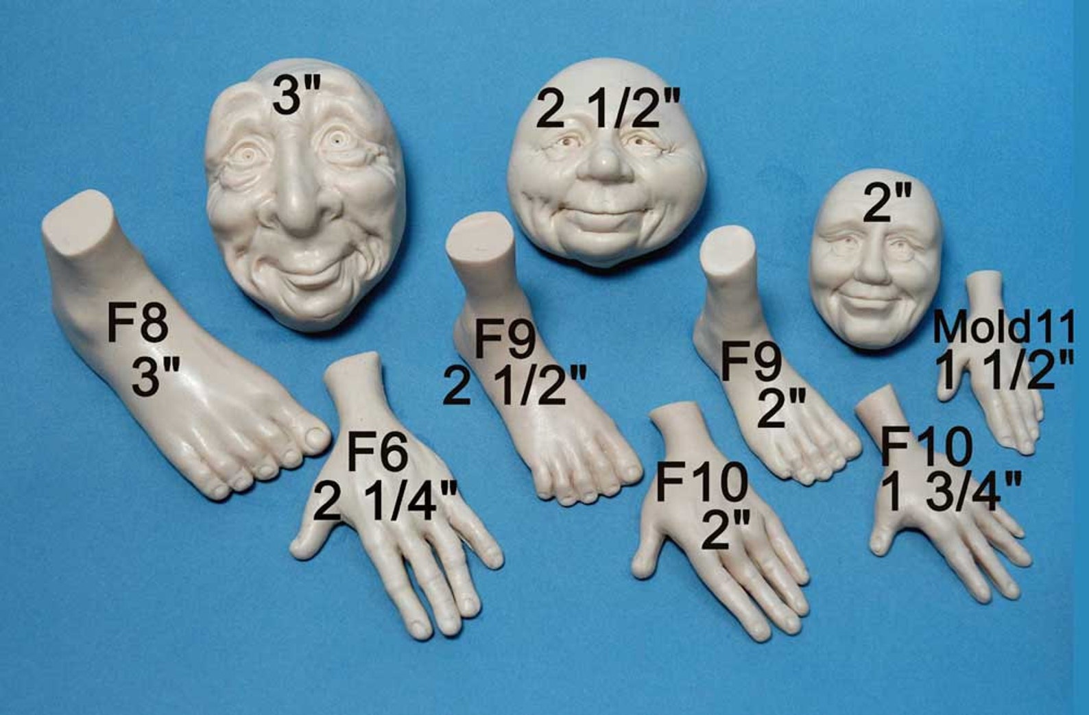 Moldf6 - 2 1/4" Hand Mold, Front and Back, by Maureen Carlson. Fits ...