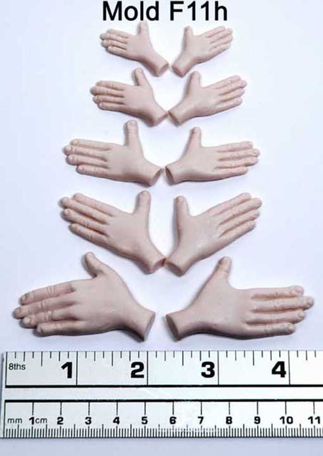 Moldf11h - 3/4" to 1 1/2", 5 Small Hand Mold, by Maureen Carlson. Use ...