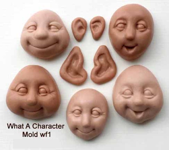 Moldwf1 5 1 Whimsical Faces Each 1-inch Face Mold - Etsy