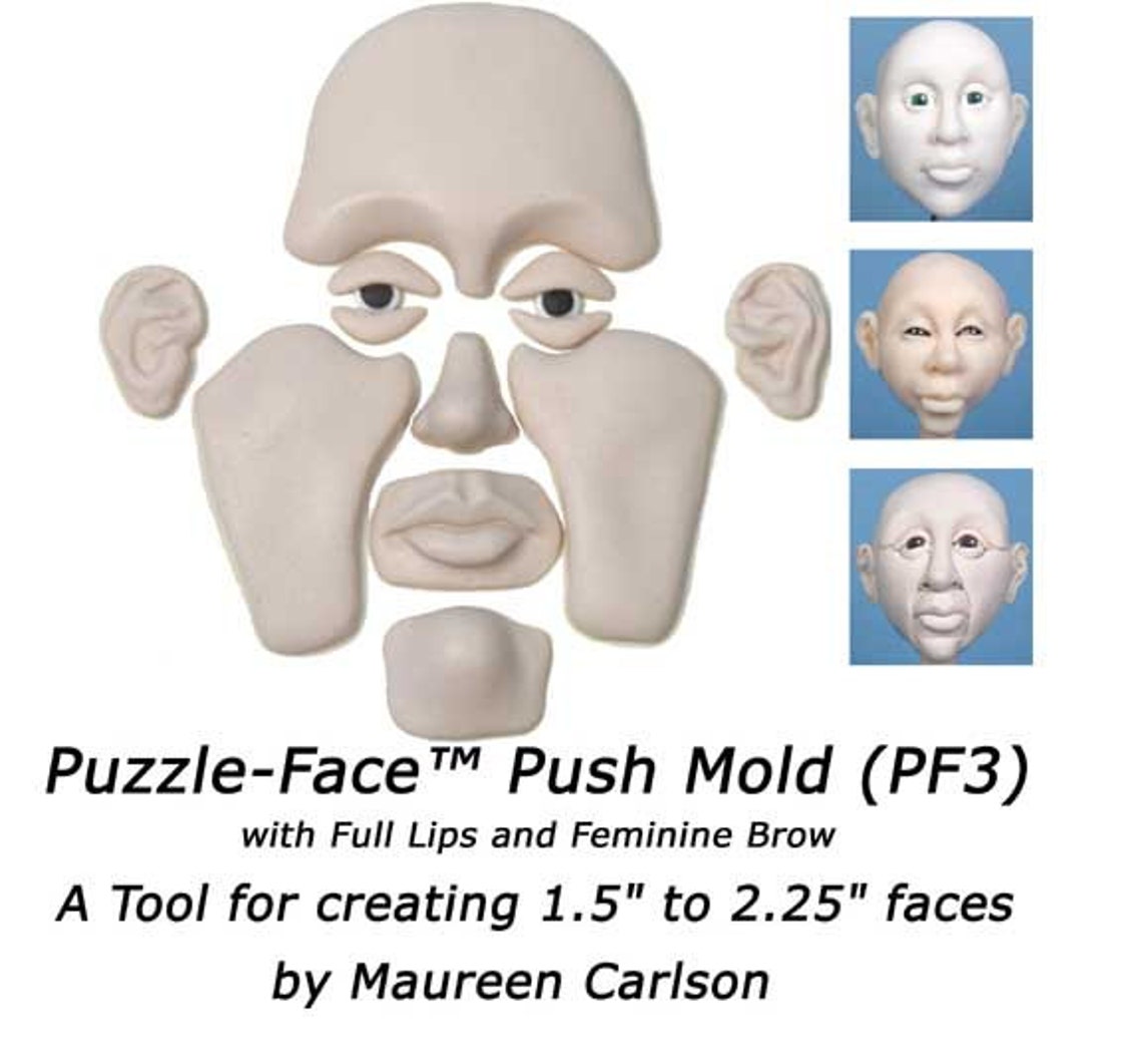 PF3 - 1 3/4" to 2 1/4", Puzzle Face Mold With Full Lips and Feminine ...