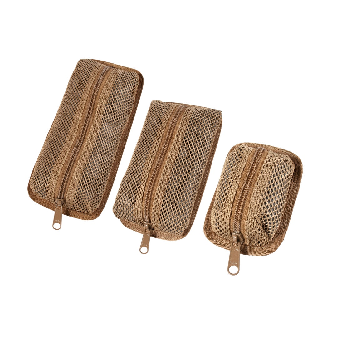 Detachable Mesh Pouches With Hook Fastener Backing, Zippered EDC ...