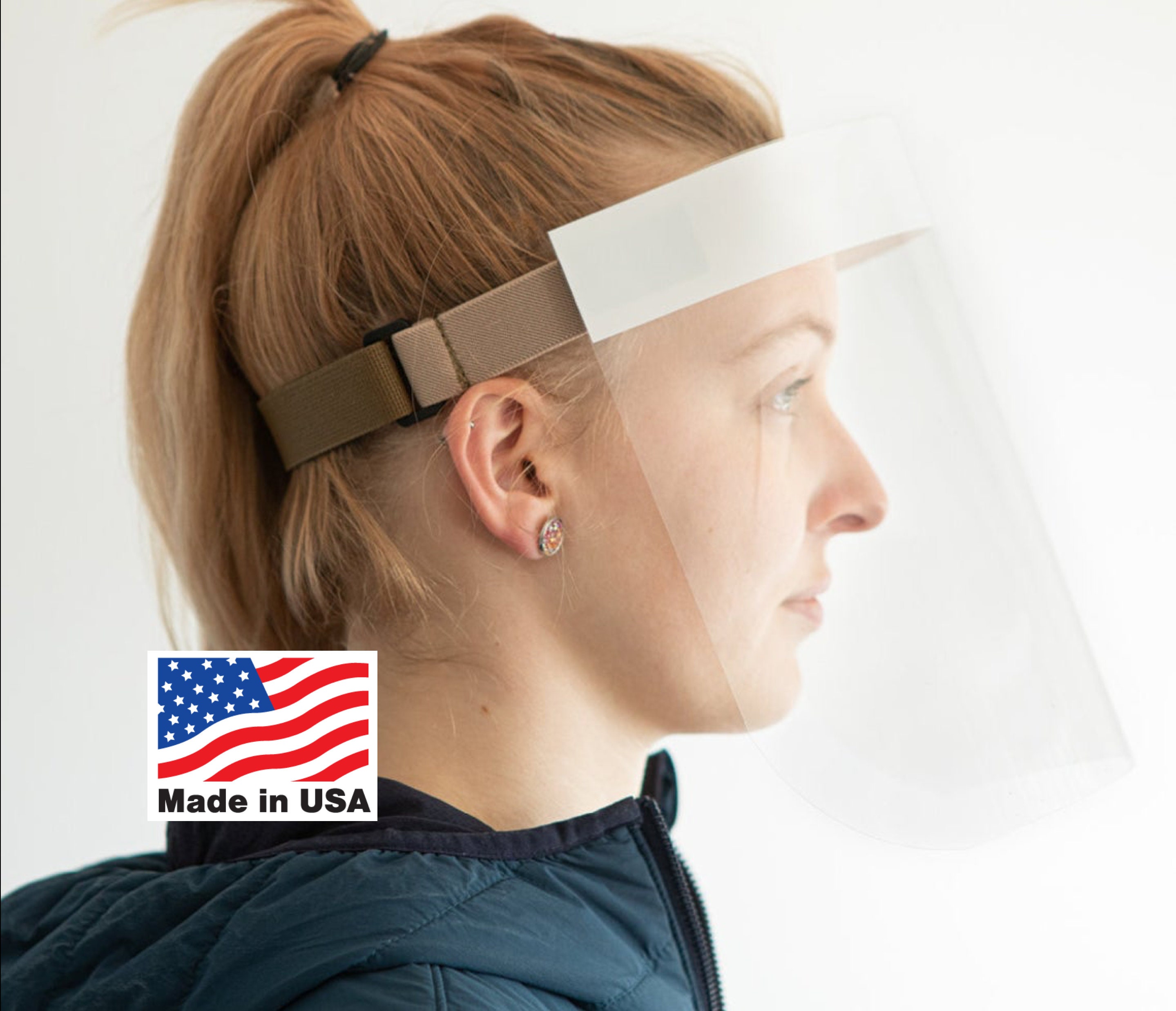 Face shield and Washable Cotton Fabric Face Mask Combo In | Etsy