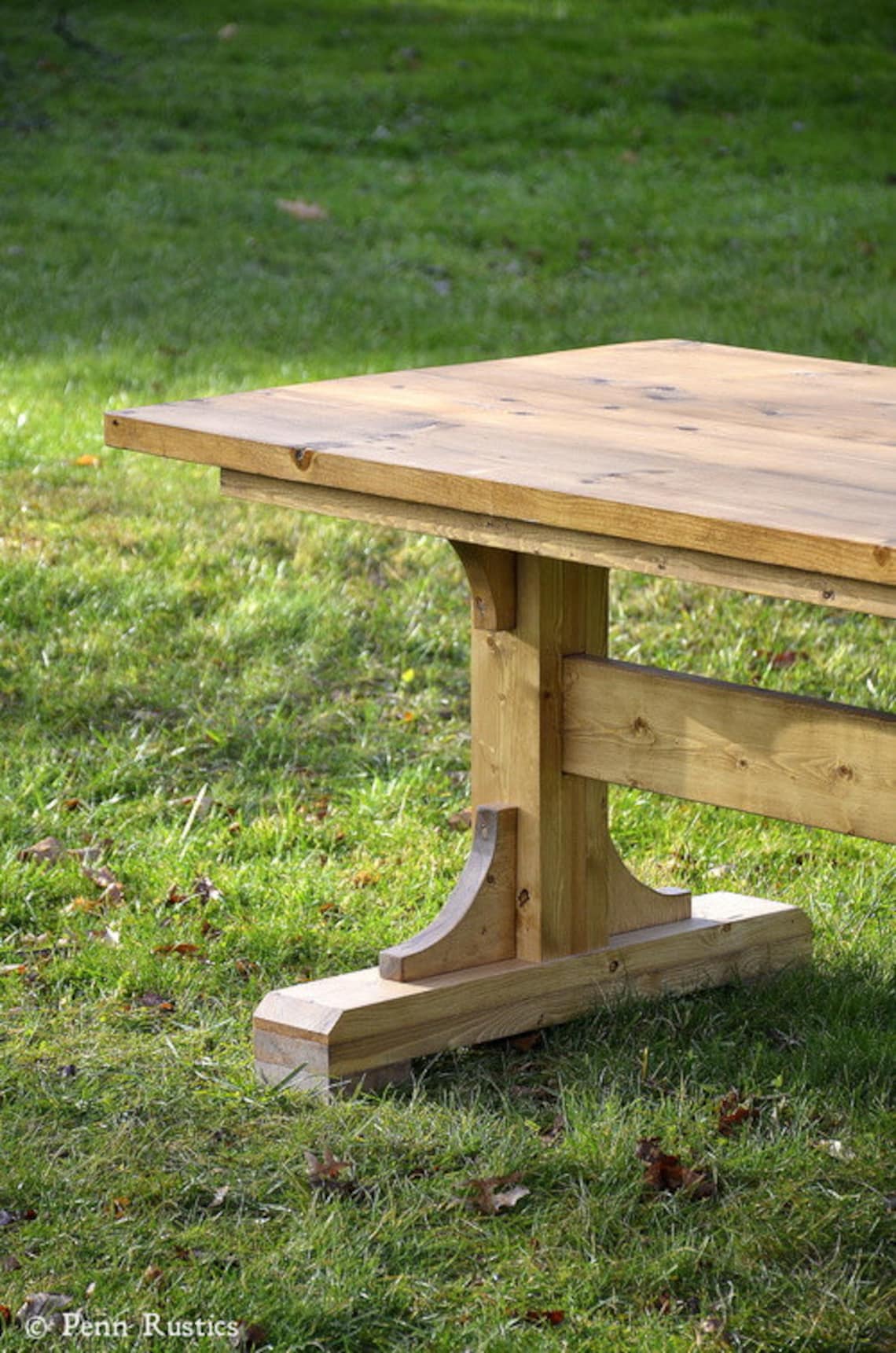 Wood Trestle Farmhouse Table Rustic Farmhouse Trestle Solid - Etsy