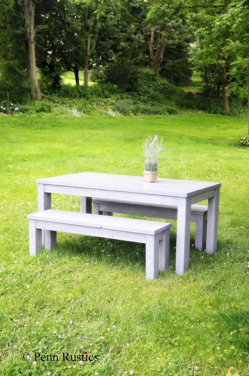 Modern Rustic Table and Bench Set Contemporary Minimalist - Etsy
